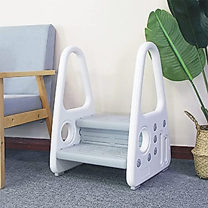 Gupamiga Toddler Step Stool for Kids，Toddler Step Ladder for Step Stool for Bathroom, Kitchen and Toilet Potty Training Learning Helper with Handles (Two Floors)