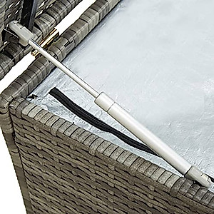 Festnight Patio Storage Box Deck Box for Patio Furniture, Outdoor Cushions, Garden Tools and Pool Toys Poly Rattan 78.7"x19.6"x23.6" Gray