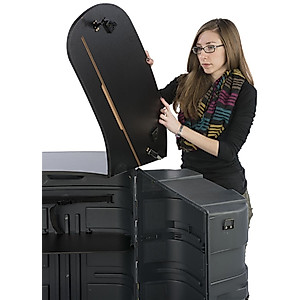 Displays2go 37.9 Inch Portable Trade Show Counter, Converts to Case, Hard Shell Plastic (BMRCNTB1)