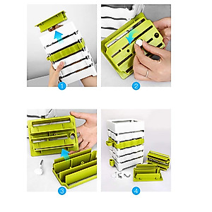 CUJUX Eco-Friendly Plastic PP Multifunction Chen Knife Holder Metal Scissors Organizer Tools Kitchen Knife Block Rack Desktop(without knife) (Color : A)