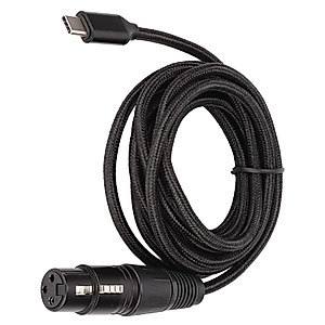 PUSOKEI USB C to XLR Female Cable, HiFi USB C Microphone Cable, Microphone Recording Line Built in D/A Conversion Chip for Windows OS X, Plug and Play()