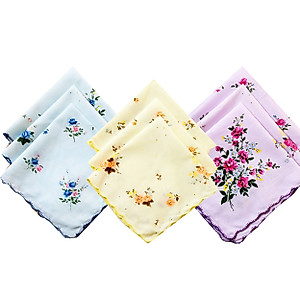 Ladies Vintage Floral 100% Cotton handkerchiefs mixed Bulk