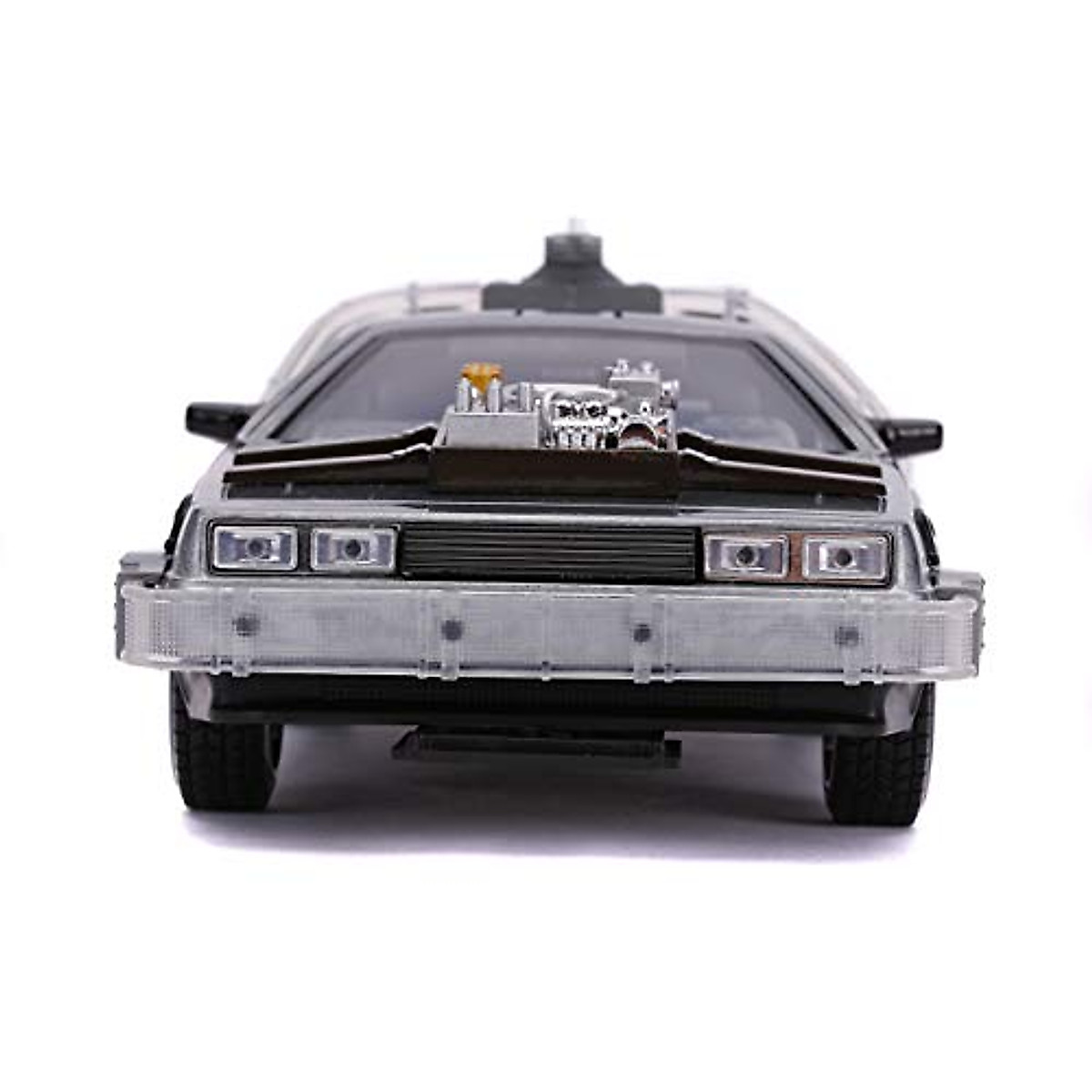 JADA TOYS, Back to The Future Part III: Time Machine with Light-up 1:24 Scale Vehicle, Unisex Adult Silver