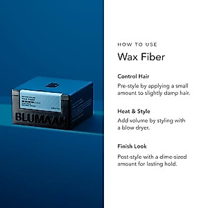 BluMaan Wax Fiber For Men - Adds Volume & Controls Hair All Day Hold - Natural Finish For All Hair Types - Original Styling Meraki