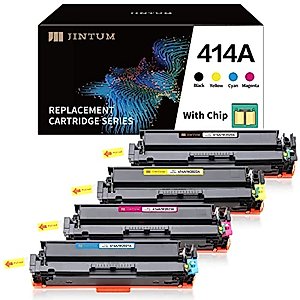 414A Toner Cartridge (with CHIP) Replacement for HP 414A 414X W2020A W2021A W2022A W2023A for HP Color Pro MFP M479FDW M454DW M479FDN M454DN M479DW M480F Printers (Black Cyan Magenta Yellow, 4-Pack)