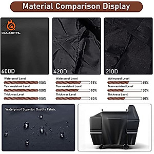 QuliMetal Grill Cover for Pit Boss Austin XL/Rancher XL 1000S, 1000SC, 1000SQ, 1000SC2, 1100 Pro, 1000/1100/1150/1500 Series, Z Grill 1000 Series Wood Pellet Grills, Heavy Duty, 600D, Black