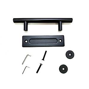 Jforest DIY 84in X Shape Barn Door with Hardware & Handle Included, Heavy Duty, Sliding Door Hardware, Pre-Drilled Barn Door, Solid Wood Material, Barn Door Made in USA. (Oak) (42" x 84")