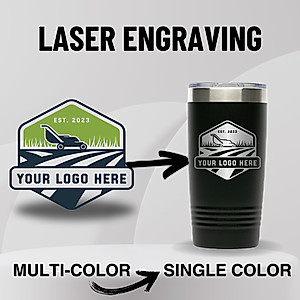 20oz Stainless Steel Tumbler - Upload Your Logo, Custom Engraved, Double Wall Vacuum Insulated Travel Mug, Ideal for Corporate Gifts, Events, and Sports Teams (6 Pack)