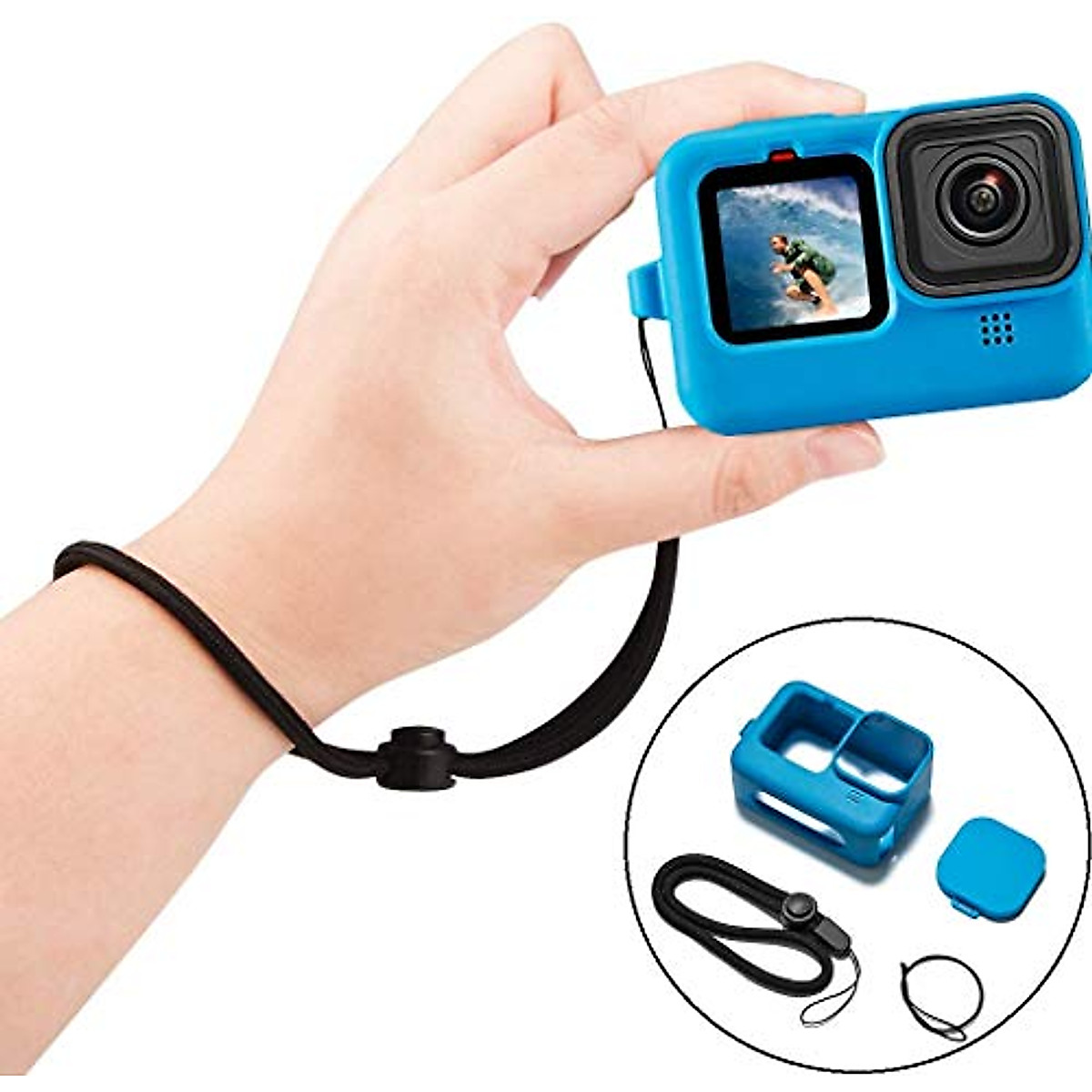 Taisioner Silicon Protective Housing Case for GoPro Hero 11 Hero 10 Hero 9 Black Sleeve Housing Frame with Lanyard and Lens Cover Accessories