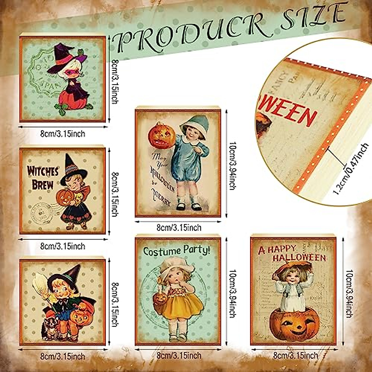 Tradder 6 Pcs Fall Wooden Table Sign Fall Tiered Tray Decor Set Thanksgiving Table Centerpieces Block for Home Halloween Harvest Party Decorations (Novel Style)