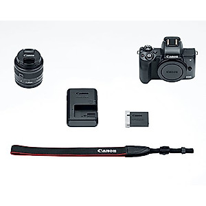 Canon EOS M50 Mirrorless Vlogging Camera Kit with EF-M 15-45mm Lens, Black