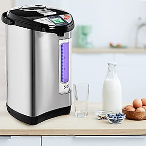 COSTWAY Instant Electric Hot Water Boiler and Warmer, 5-Liter LCD Water Pot with 5 Stage Temperature Settings, Safety Lock to Prevent Spillage, Stainless Steel Hot Water Dispenser