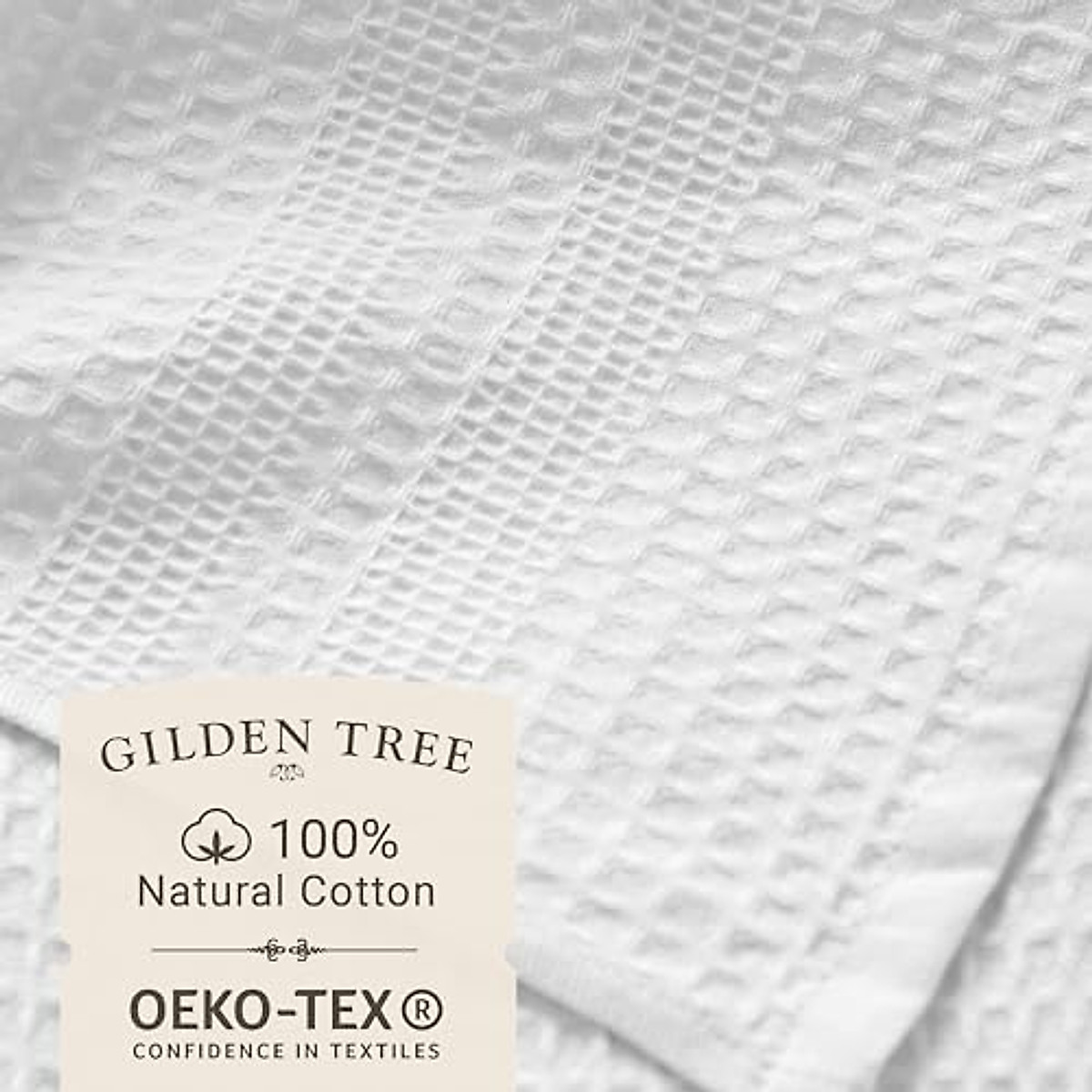 GILDEN TREE Waffle Towel Quick Dry Thin Exfoliating Washcloths for Face Body, Classic Style (White)