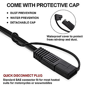 Geosiry 25FT 16 AWG SAE Extension Cable, SAE Cable with Dustproof Cap for Solar Panel Motorcycle Automotive RV Battery (25FT)