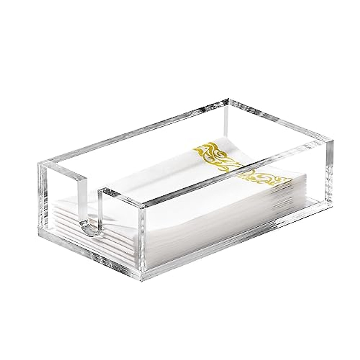 Acrylic Napkin Holder, Clear Modern Design Guest Towel Holder Tray for Bathroom, Acrylic Hand Towel Holder for Bathroom, Kitchen, Acrylic Tray Perfect for Paper Hand Towels & Bathroom Accessories