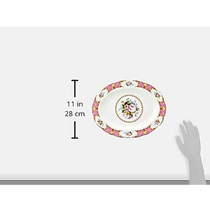 Royal Albert Lady Carlyle 13" Oval Platter, Mostly White with Multicolored Floral Print