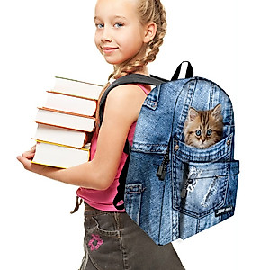 JBS-NO.1 Cute Kids Backpack for Teen Girls Boy Women,Cats Dogs Puppy Bookbag…