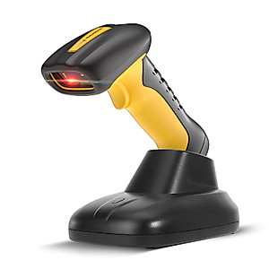 NetumScan Industrial Bluetooth QR Barcode Scanner, IP67 Waterproof & 7M Drop Proof, 2600mAh Wireless 1D 2D Bar Code Scanner with Charging Stand for Store, POS, Computer, iPhone, Android NS-1200