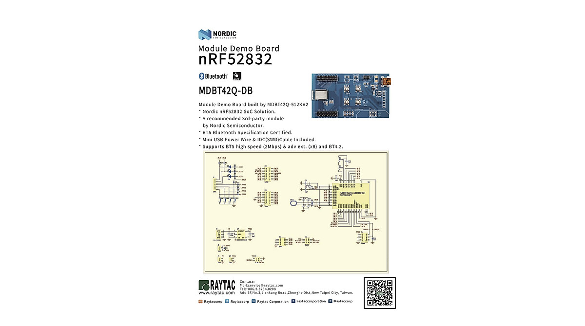Raytac Nordic nRF52832 Bluetooth Module Evaluation Kit