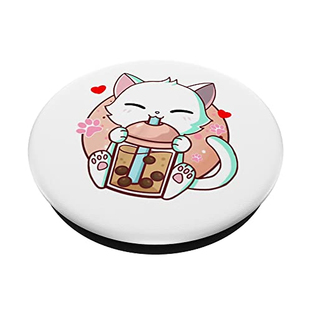 Cat Boba Tea Bubble Tea Kawaii Anime Japanese Neko Girl Teen PopSockets Swappable PopGrip