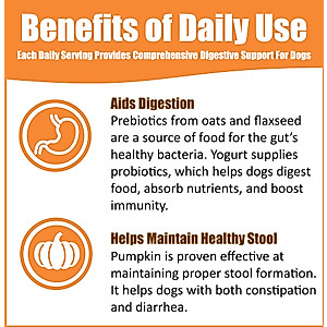 Whole Life Pet Healthy Gut Daily Supplement for Dogs – Probiotics, Prebiotics, Pumpkin. Helps Digestion + Stool Formation. Mixes in Food or with Water for Hydrating Snack