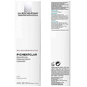 La Roche-Posay Pigmentclar Brightening Face Cleanser, Exfoliating Face Wash with LHAs, Dark Spot Remover and Skin Tone Brightening, Fragrance Free Foaming Cream Cleanser