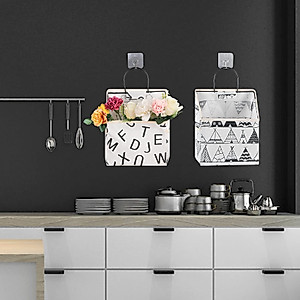 CRSONGMAOZL 2 Pack Wall Hanging Storage Bags with Sticky Hooks, Closet Wall Hanging Organizer, Kitchen Wall Storage Bags, Hang Storage for Kitchen, Bathroom(Letters and Sailboat)