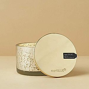 Capri Blue Mercury Blue Jean Scented Candle Bowl with Glass Candle Holder - Luxury Aromatherapy Candle - 15 Oz - Blue Jean - Luxury Aromatherapy Candle - Glass Candle with Soy Wax Blend