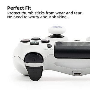 GeekShare 4PCS Silicone Snow Joy Con Thumb Grip Set Joystick Caps Cover Thumb Stick Grips (PS4/PS5/NS Pro)