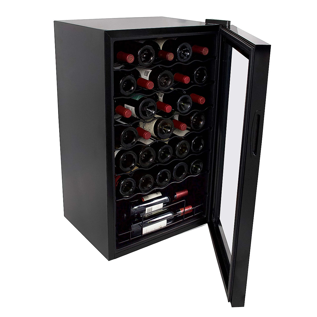 Magic Cool MCWC34SI Wine Cooler Refrigerator, 34-Bottle, Metallic