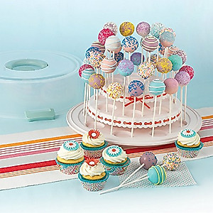 Sweet Creations 3 Tier, Collapsible Cupcake and Cakepop Display Carrier with Handel, White
