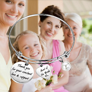 PLITI Wedding Jewelry Aunt of the Bride Bangle Bracelet Thank You for Your Constant Love and Support Wedding Gift for Aunt (Aunt of the bride)