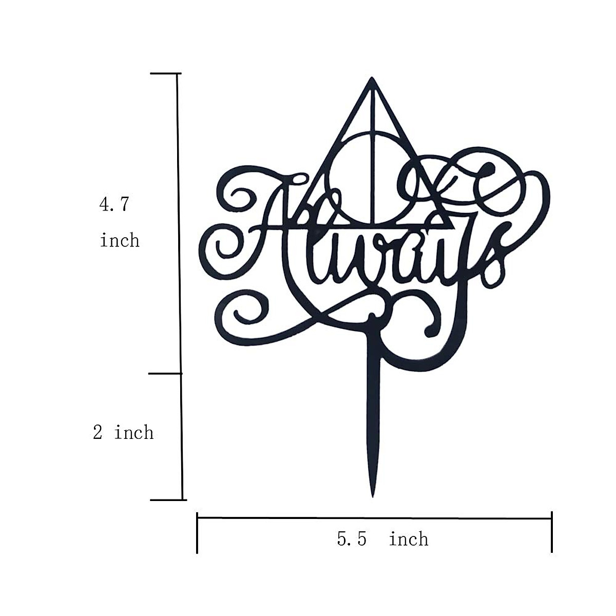 Black Harry Potter Always Cake Topper, Always Cake Sign Inspired Wedding Cake Topper, Anniversary/Bridal/Shower/Wedding Party Cake Decor, After All This Time