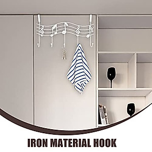 Key Hooks Towel Hooks Key Hook Over Door Towel Rack Over The Door Hooks Music Note Metal Hook Coat Hat Bag Wall Hook Hanger Organizer Holder White Over Door Towel Rack Towel Hook