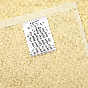 Amazon Basics Odor Resistant Textured Bath Towel, 30 x 54 Inches - 2-Pack, Yellow
