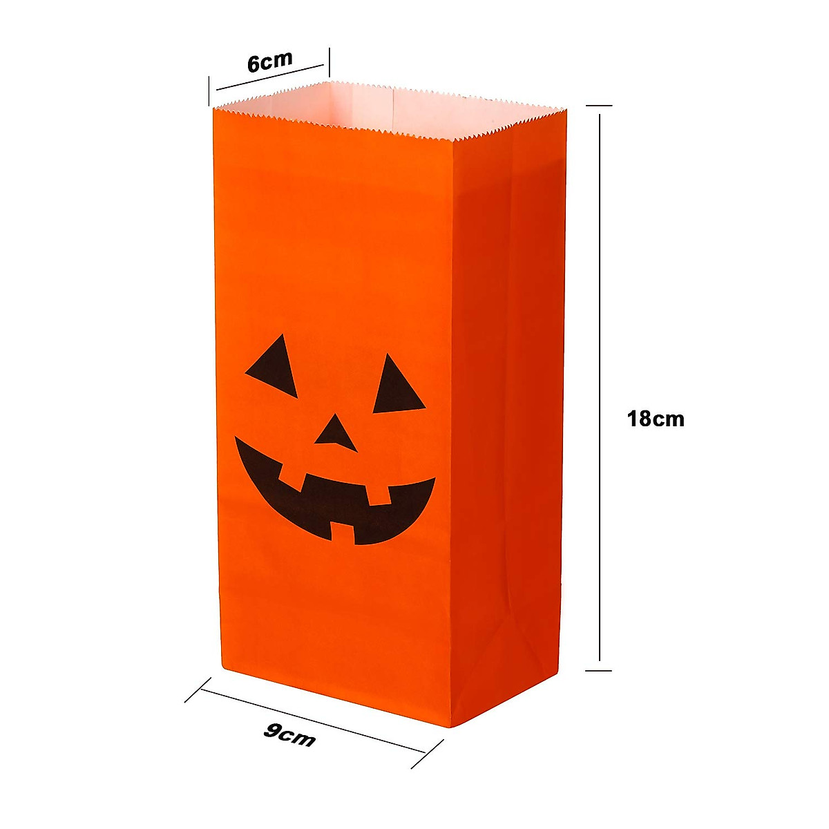 24 Pieces Halloween Pumpkin Paper Bags Candy Party Bags Present Paper Bags Grocery Bags Crafting Paper Bags Lunch Flat Bottom Halloween Bags (7 x 3.5 x 2.4 Inch)
