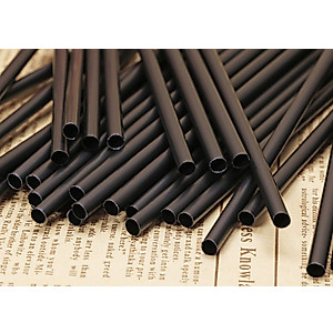 Tupalizy 100PCS Black Plastic Straws Drinking Coffee Stirrers for Wedding Coffee Sip Stir Sticks for Cocktail Tea Chocolate Hot Water Cold Drinks Cups Travel Mugs Crafts Home Bars, 5.12 inch