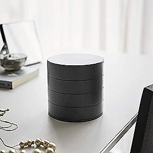 Ldirect Jewelry Organizer 4-Tier Showcase Storage Box Rotating Holder for Women Bracelets Rings Bracelets Earrings (Black)