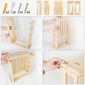 BEARUT Wooden Router Shelf Wall Mount WiFi Router Storage Box Modem Cable Router Cover Organized Power Strip Cable Management Hider Rack Need Assembly 14.9 * 9.8 * 5.4 in (L* H * W)