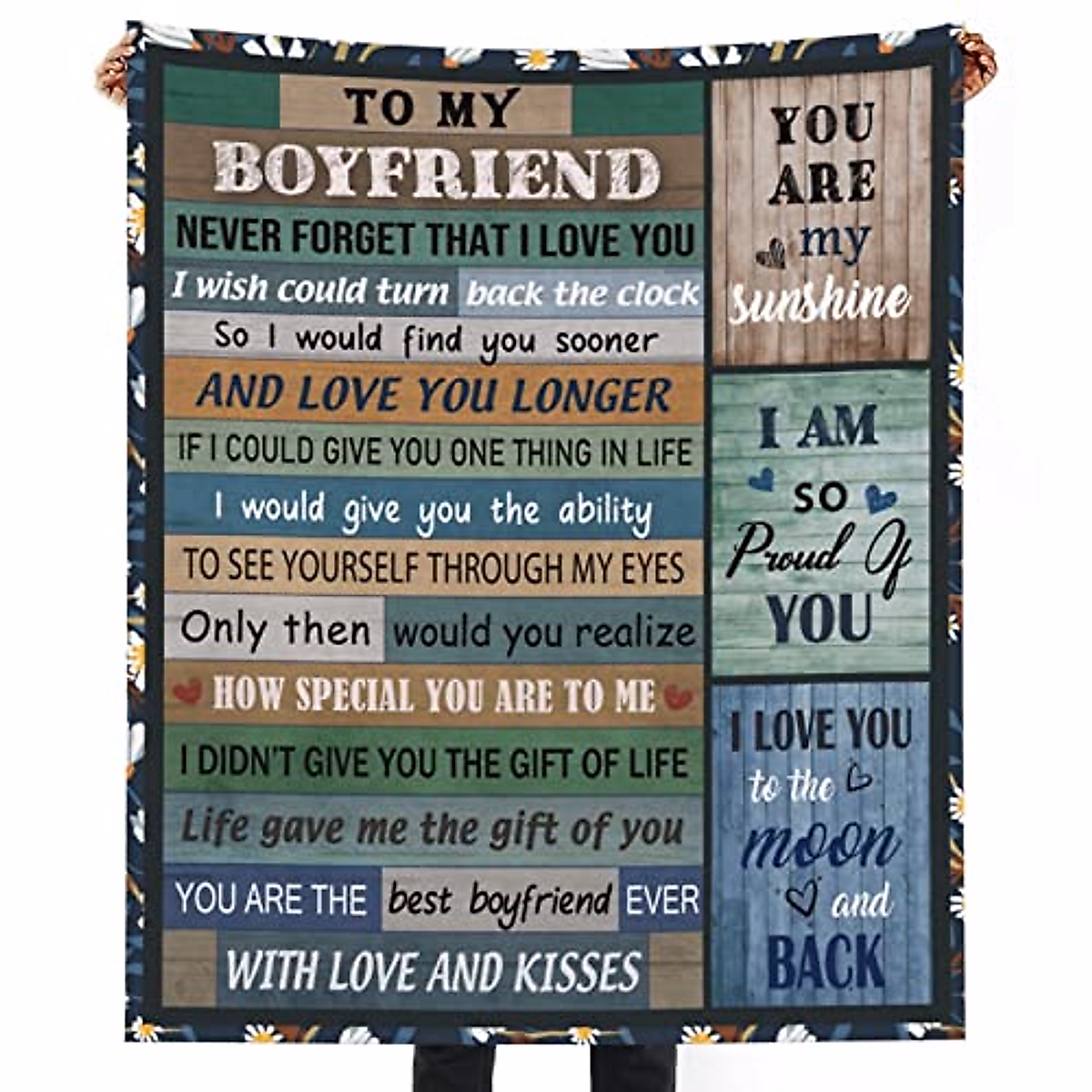 Blanket Gifts for Boyfriend from Girlfriend, Romantic Gifts for Him, I Love You Gifts for Him, Valentines Day Birthday for Boyfriend Soft Throw Blankets 50"x60"