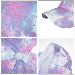 TopTie Tie Dye Ponytail Baseball Cap for Women Criss Cross Messy High Bun Dye Ponytail Hat-Purple