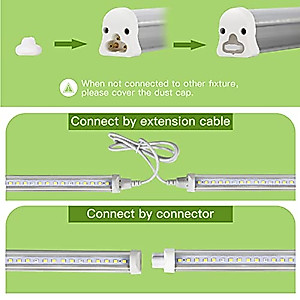 GYTF T5 Grow Lights, 408 LED-Bulb White Full Spectrum High PPFD Plant Light Strips for Indoor Plants Growing, Greenhouse, Seeds Starting, Succulents, Expandable Design (8x10W, 400W Equivalent)