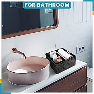 LOVSTORAGE Storage Baskets for Organizing with Lids, 8-Pack Woven Baskets for Shelves Small Bathroom Baskets Organizer Bins Pantry Storage Baskets for Dresser, Bedroom, Closet, Nursery