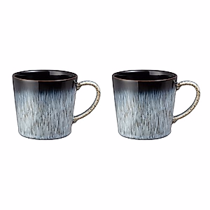 Denby Halo Heritage Mug Set of 2, Black, Grey, 199048280, 390 milliliters