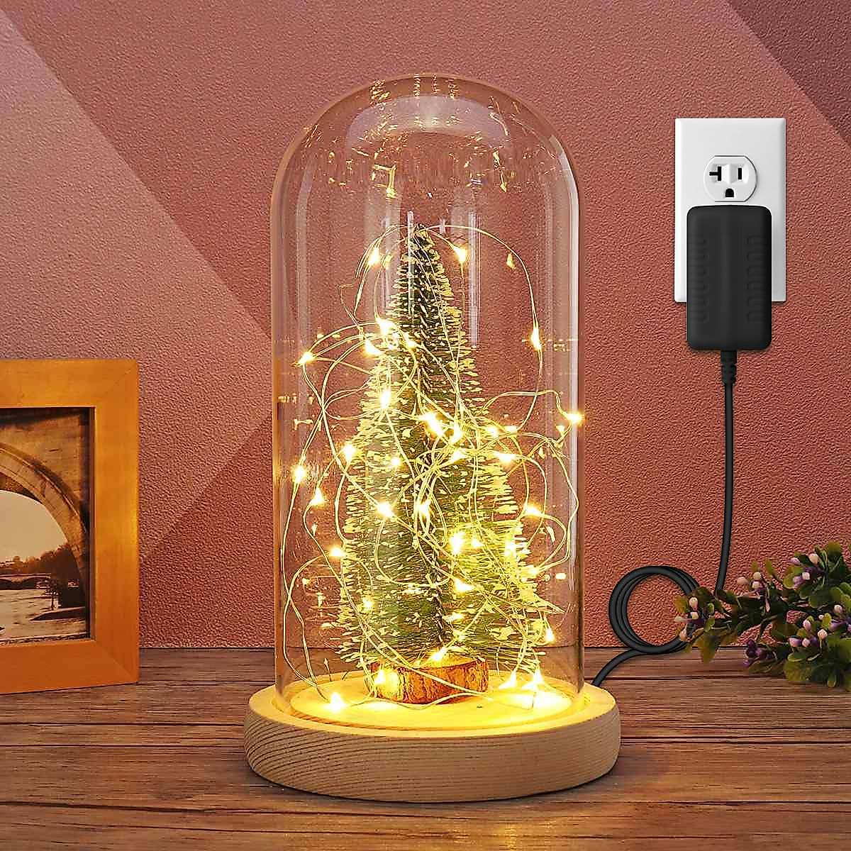 Lenink AC Power Supply Adapter for 4 AA Battery, AA Battery Replacement for LED Light, Decorations (Black, 1.8m/5.9ft)