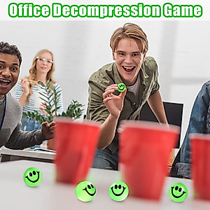 Chalyna 45 Pcs Glow in The Dark Smile Face Bouncing Balls Bulk 1 Inch Mini High Bounce Balls for Kids Teens Glowing Valentines Halloween Christmas Party Favors rubber Goodie Bag Fillers for Boys Girls