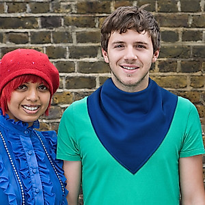 Adult Drool Bib for Special Needs, 3 Pk Soft Absorbent Large Bandana Bibs Set for Kids 4+, Men Women, Teens & Adults, Special need bibs for Teens, Washable adult drool bibs 3 Blues Combo