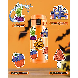 300PCS Halloween Pumpkin Stickers,Vinyl Waterproof Stickers for Water Bottles Laptop Skateboard Computer,Halloween Party Favors Gifts Funny Stickers for Kids Teens Adults