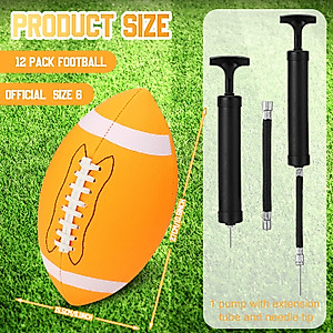 Jerify 12 Pcs Composite Leather Footballs Official Composite Leather Ball Composite Leather Inflatable Football with Pump Indoor Outdoor Football Bulk for Training and Recreational Play