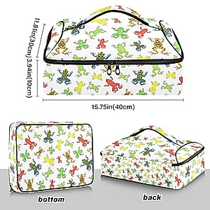 Kcldeci Insulated Thermal Food Carrier Insulated Casserole Carrier for Hot or Cold Food,Tropical Tree Frogs Insulated Tote Bag for Potluck Cookouts Parties Picnic,Lasagna Lugger